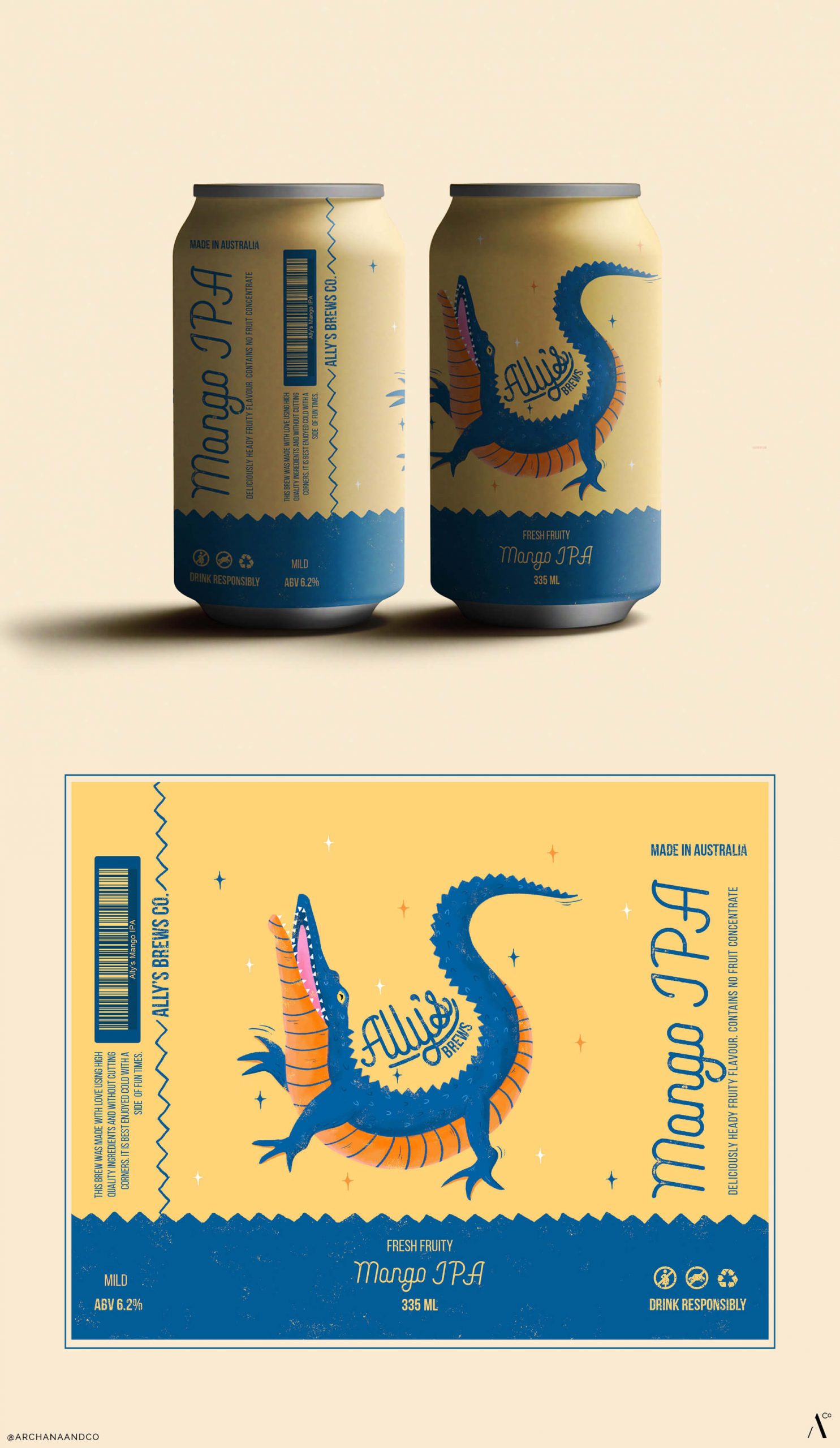 Packaging – Fun, illustrated labels for Ally’s Craft Beer cans ...